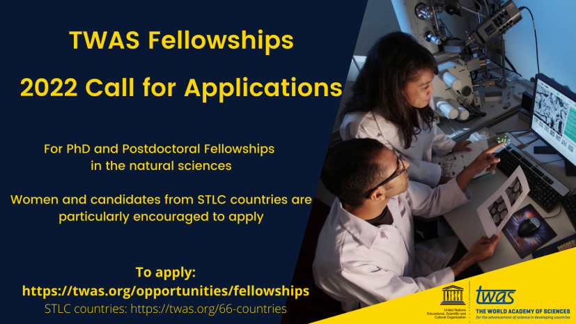 2022 Call for applications: TWAS Fellowships for PhD studies and ...