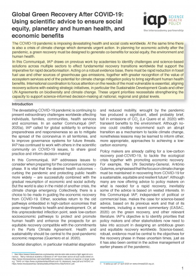 Communiqué on Global Green Recovery After COVID-19