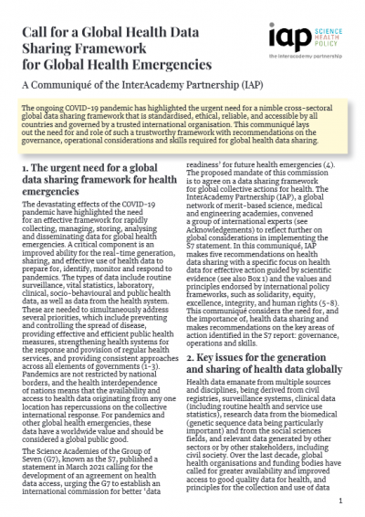 Call for a Global Health Data Sharing Framework for Global Health ...